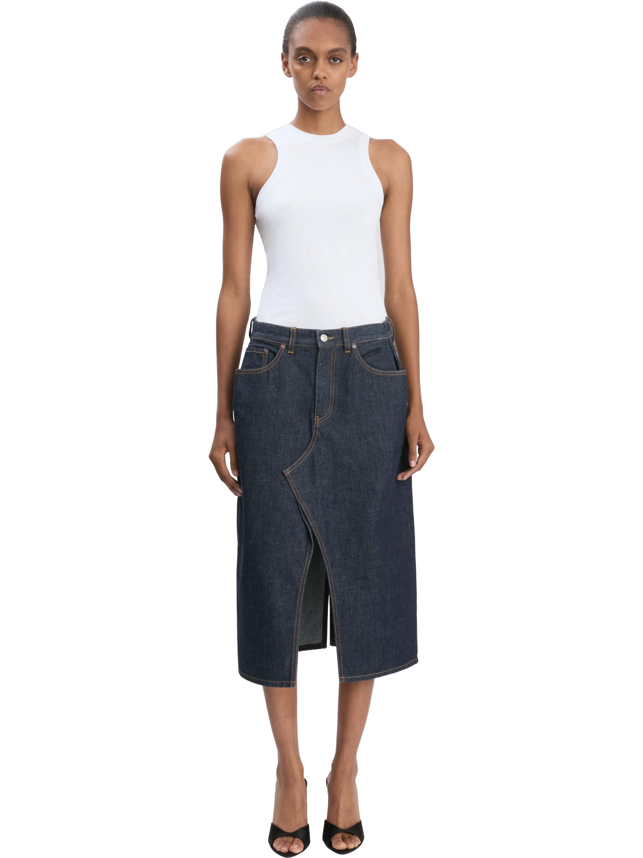 VICTORIA BECKHAM Victoria Beckham Kick Pocket Denim Skirt